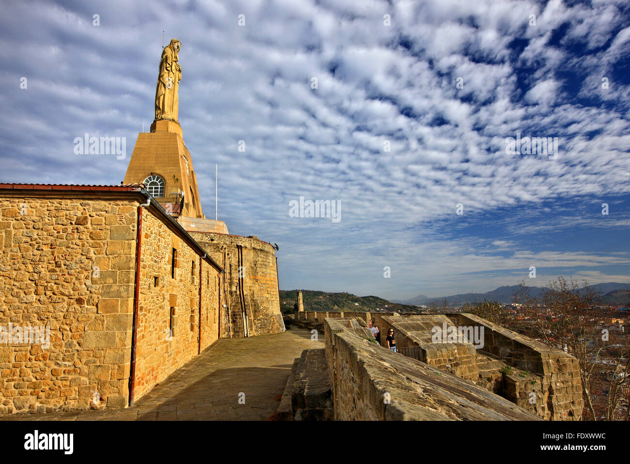 The statue of Jesus Christ on Castillo de la Mota, Monte Urgull, Donostia - San Sebastian ...