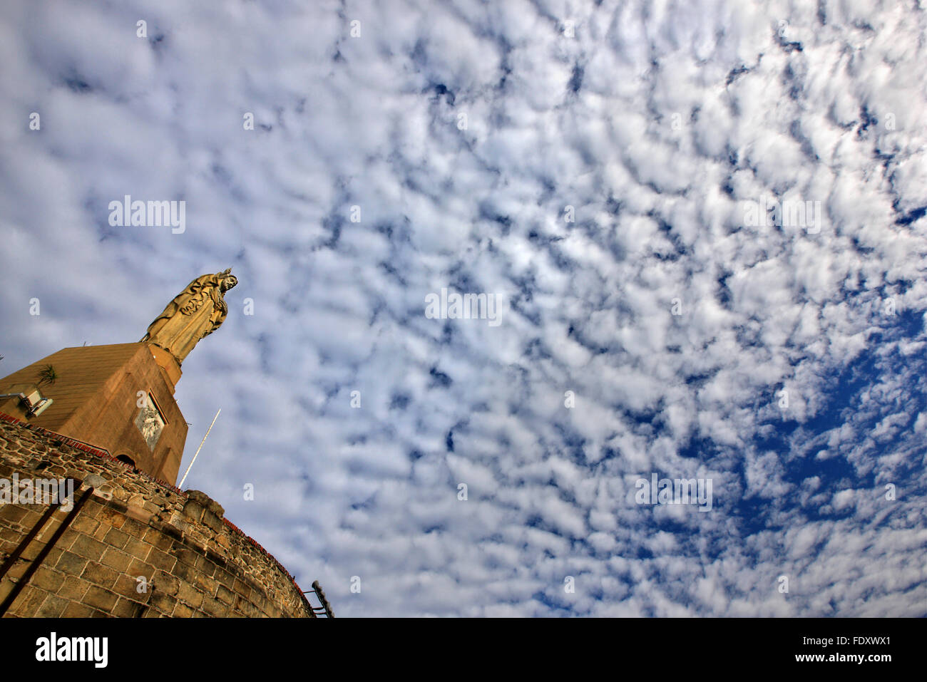 The statue of Jesus Christ on Castillo de la Mota, Monte Urgull, Donostia - San Sebastian ...