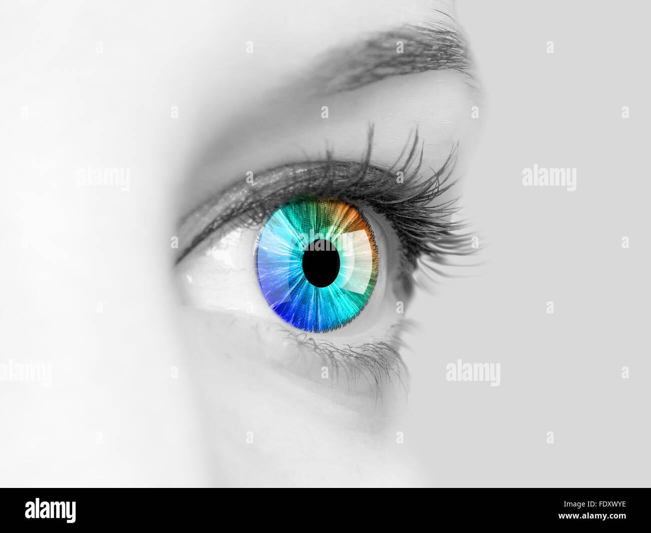 Colour image of a human eye close-up Stock Photo - Alamy