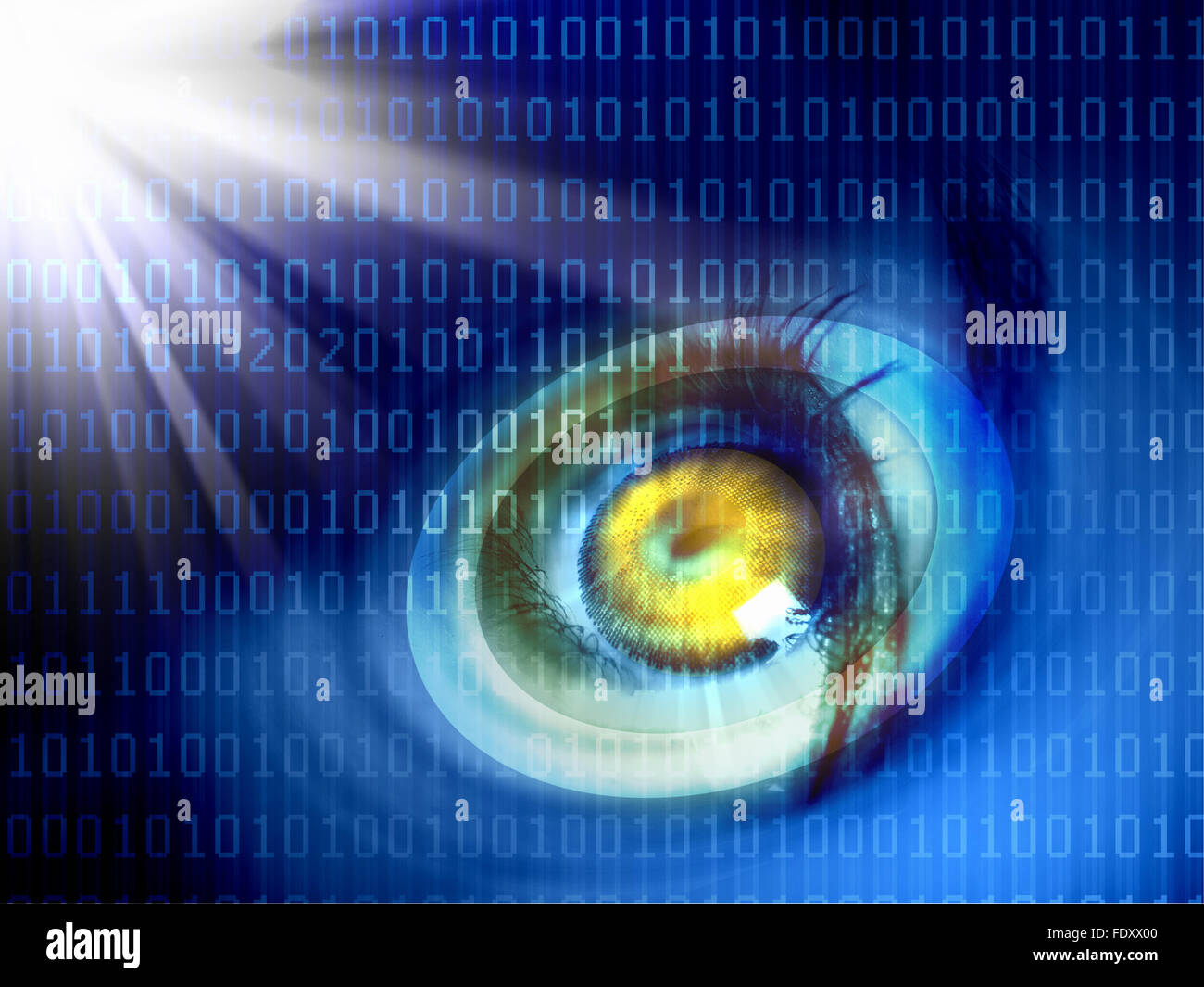 Stream of digital data with a human eye Stock Photo - Alamy
