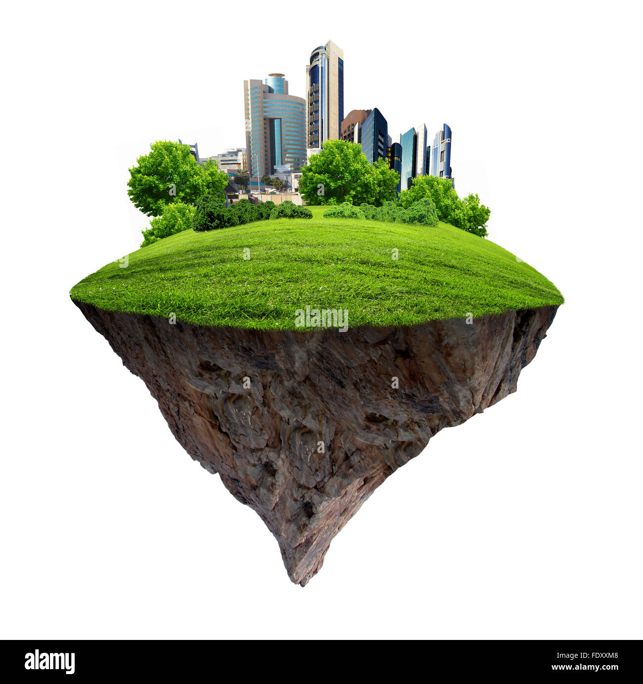 Image of a modern city surrounded by nature landscape Stock Photo - Alamy