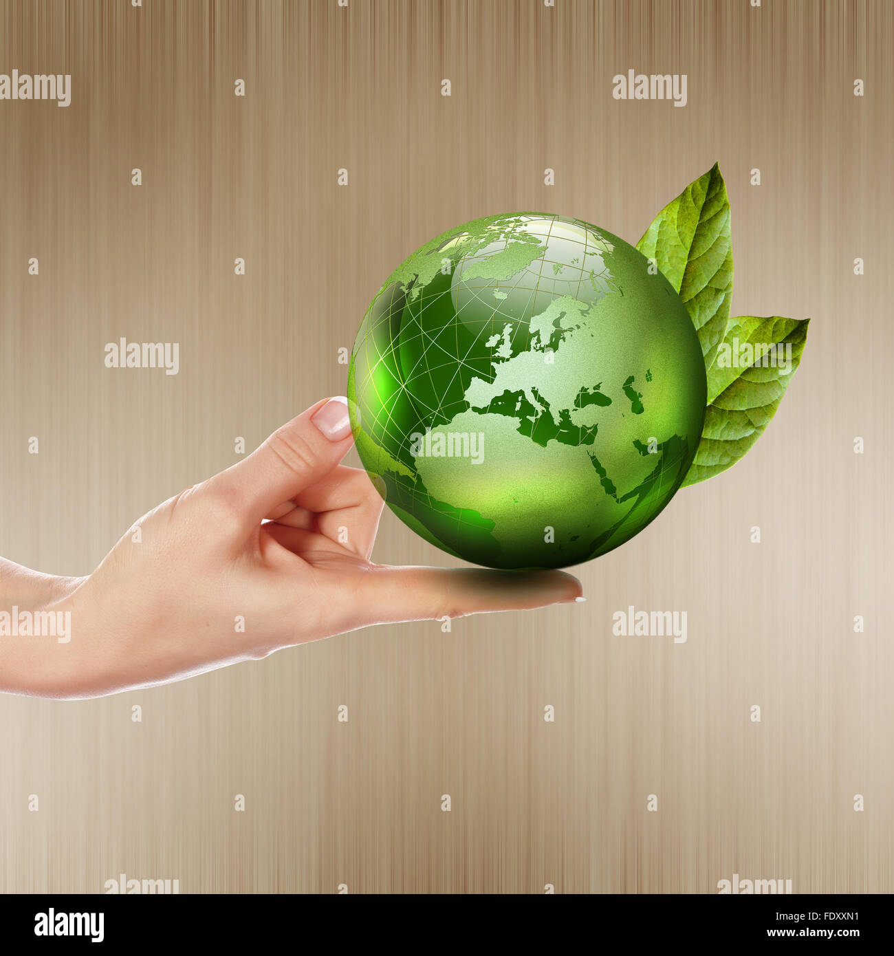 human hands holding green earth with a growing plant Stock Photo - Alamy