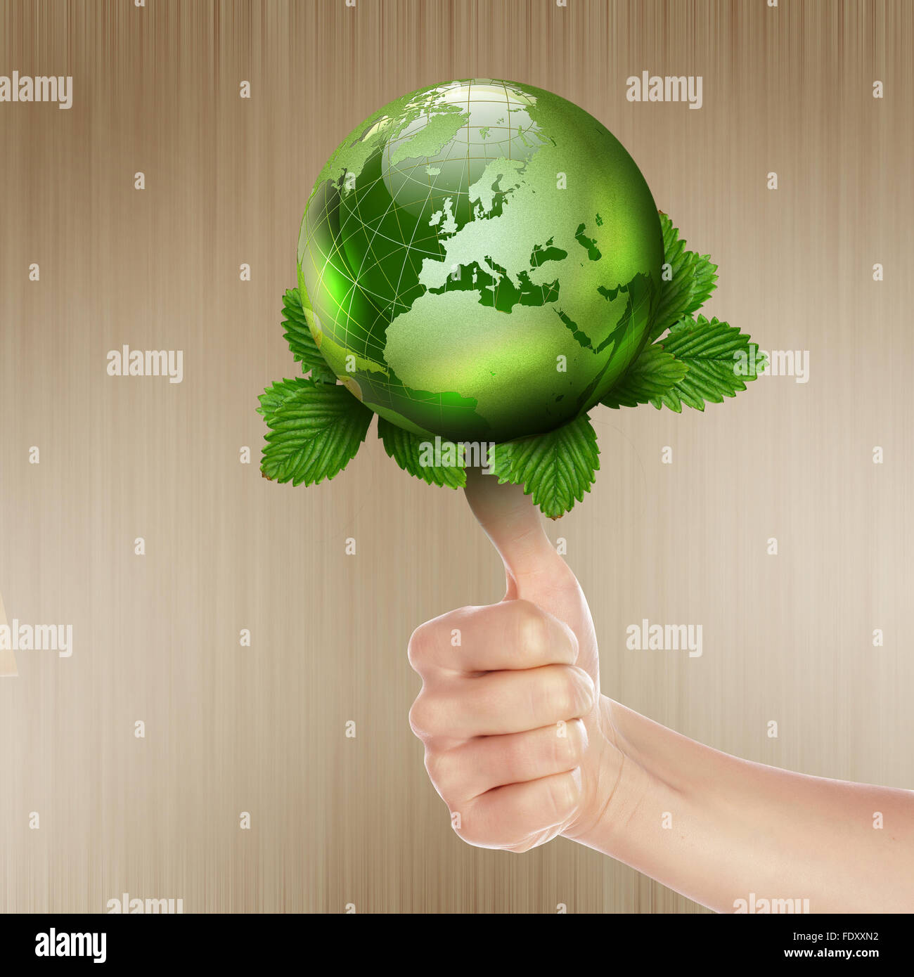 human hands holding green earth with a growing plant Stock Photo - Alamy