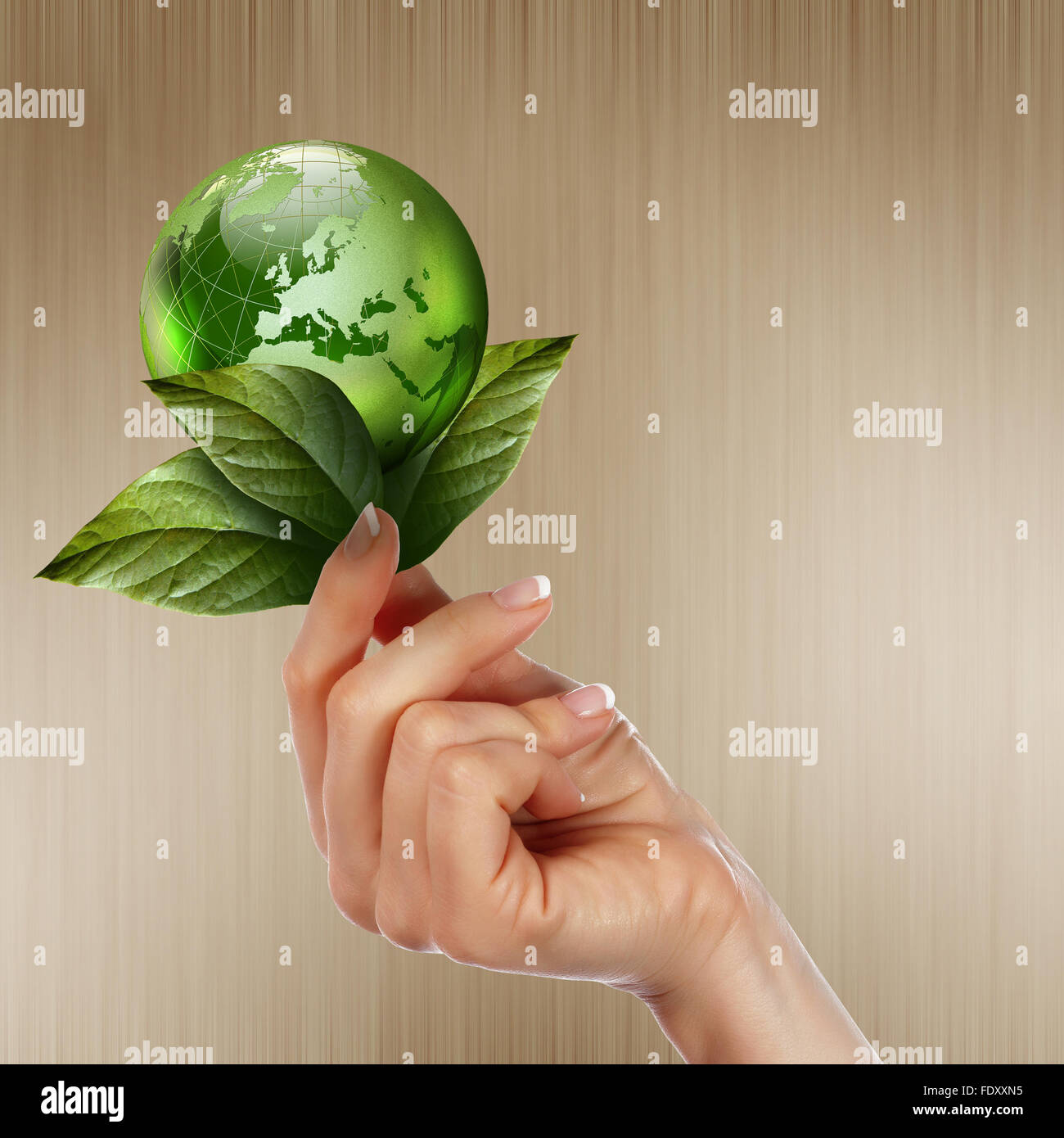 human hands holding green earth with a growing plant Stock Photo - Alamy