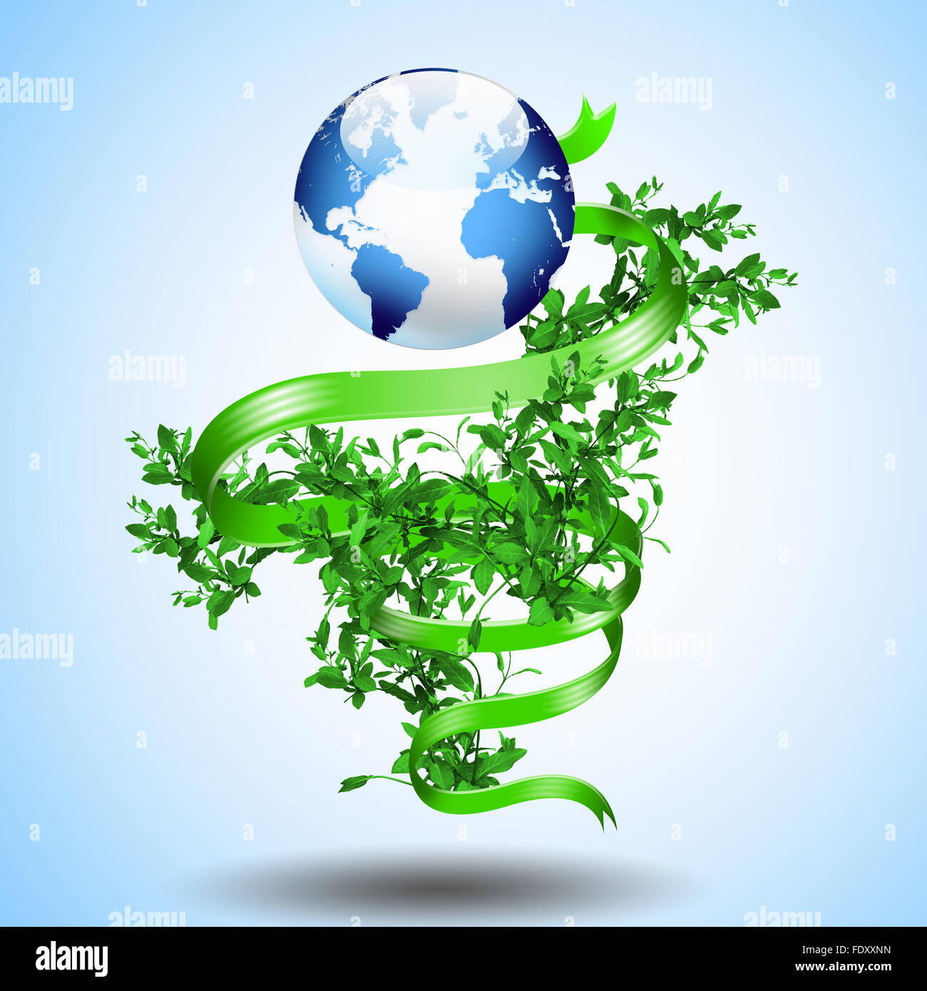 Green planet earth with plants as symbol of environment protection ...