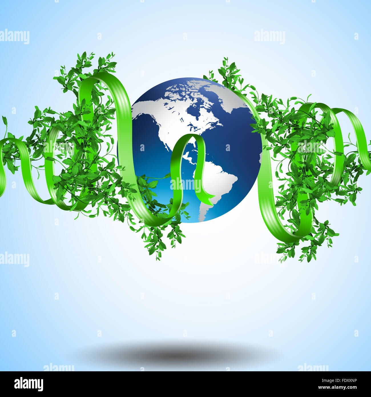 Green planet earth with plants as symbol of environment protection ...