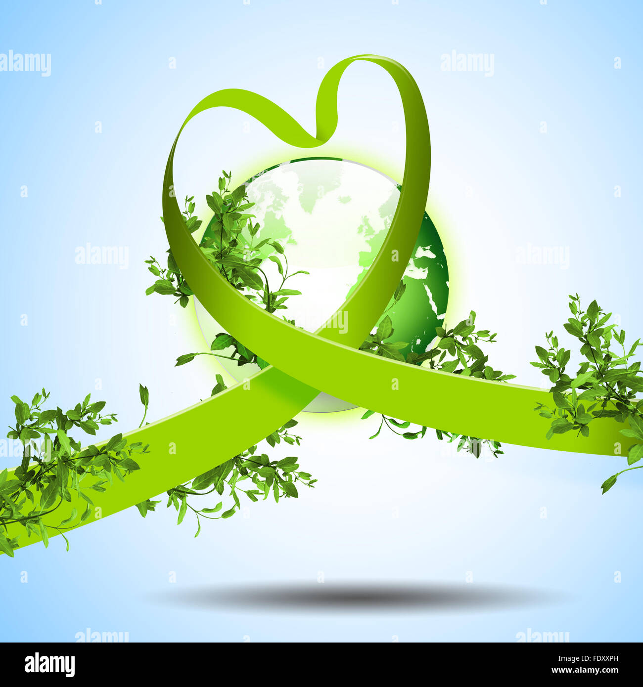 Image of green platen earth as symbol of environmental protection Stock ...