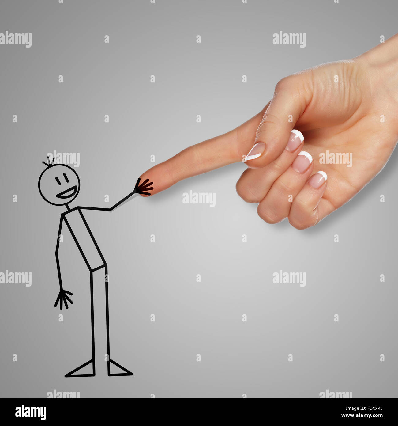 Deawing of a man shaking human hand Stock Photo - Alamy