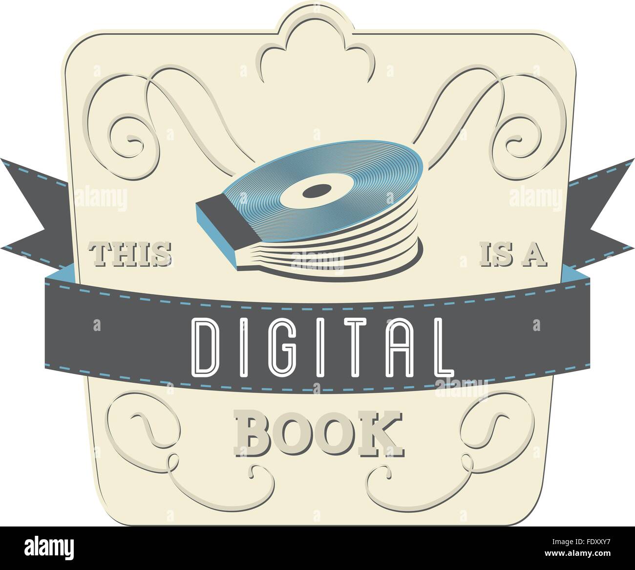 Book Style and Type Label: Digital Book Stock Vector Image & Art - Alamy
