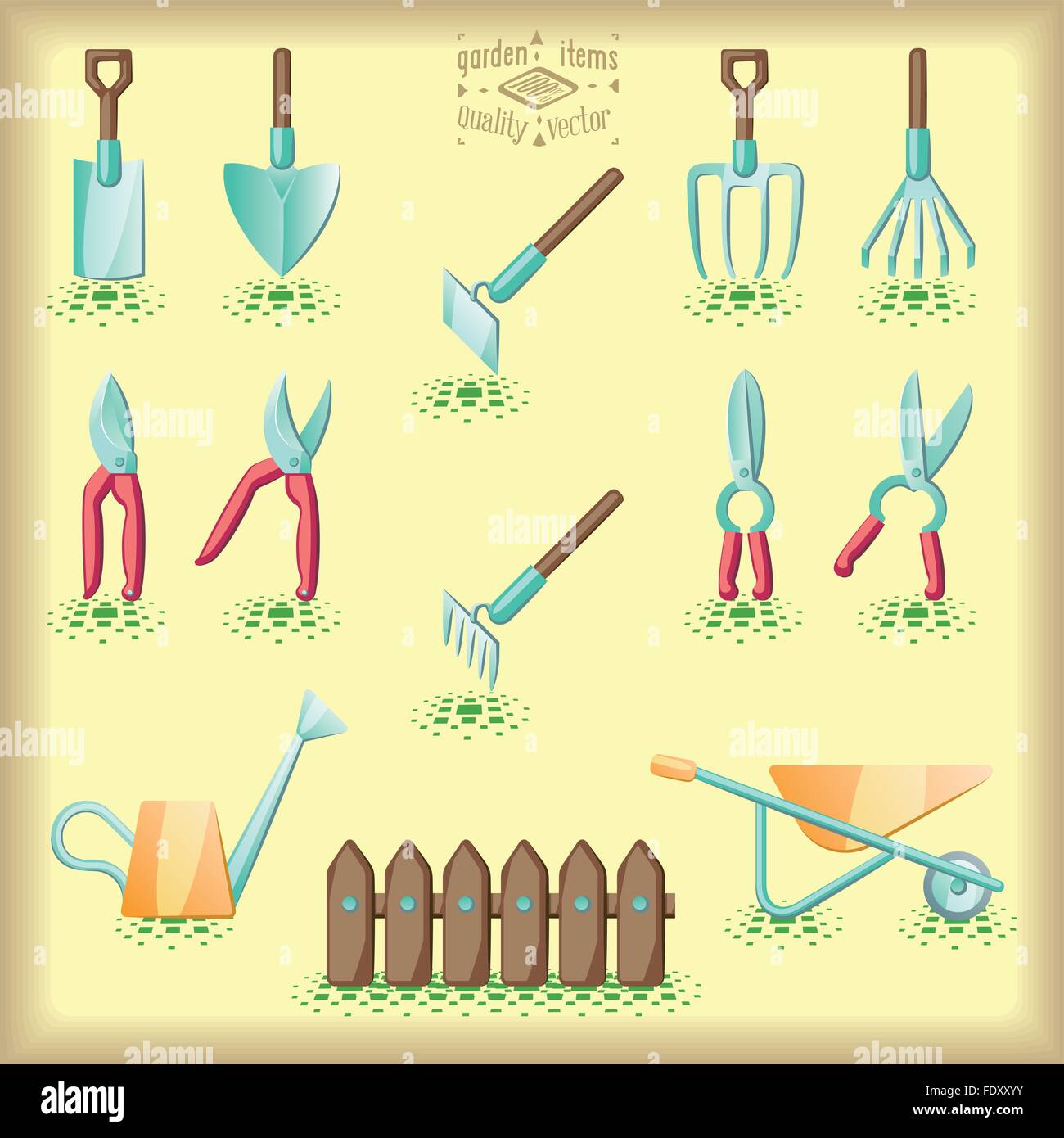 Gardening tools illustration hi-res stock photography and images - Alamy