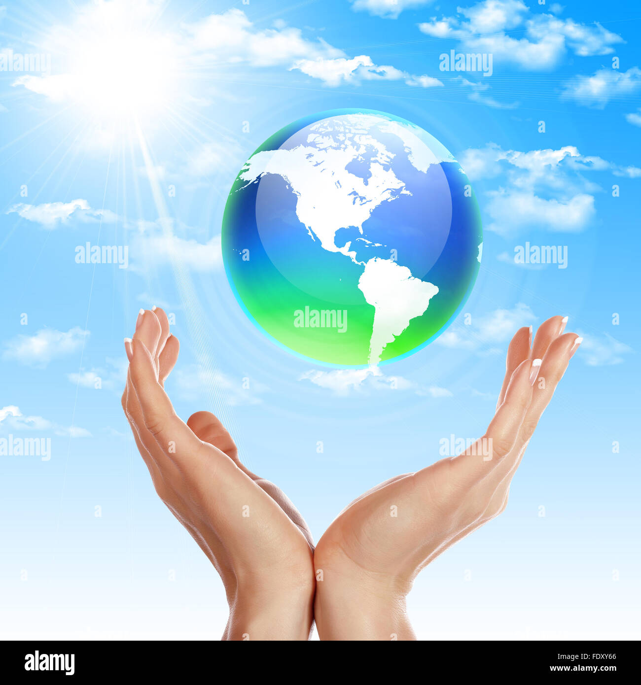 Hands and Earth. Symbol of environmental protection Stock Photo - Alamy