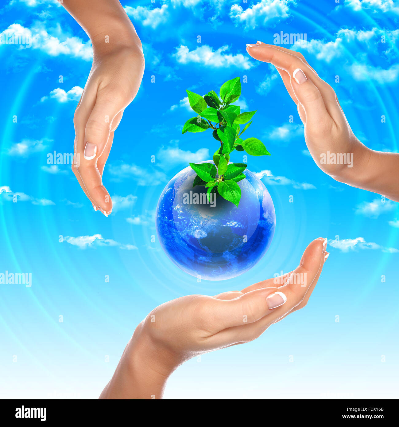 Hands and Earth. Symbol of environmental protection Stock Photo - Alamy