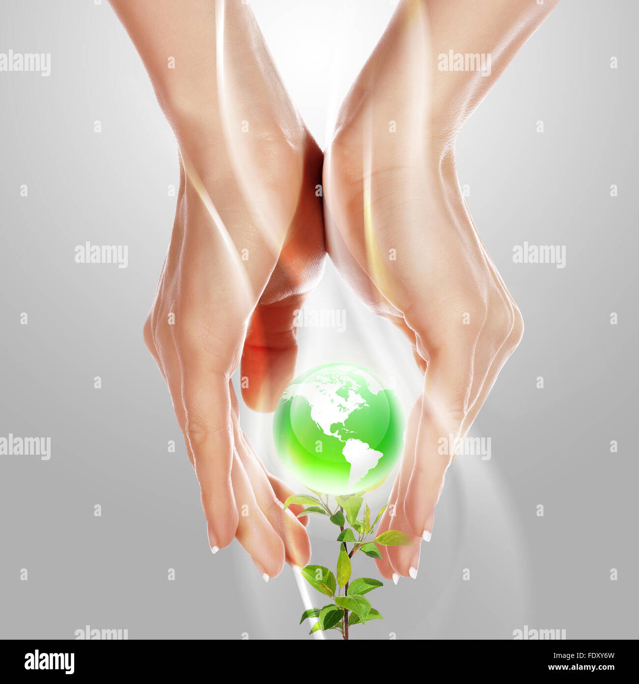 Hands and Earth. Symbol of environmental protection Stock Photo - Alamy