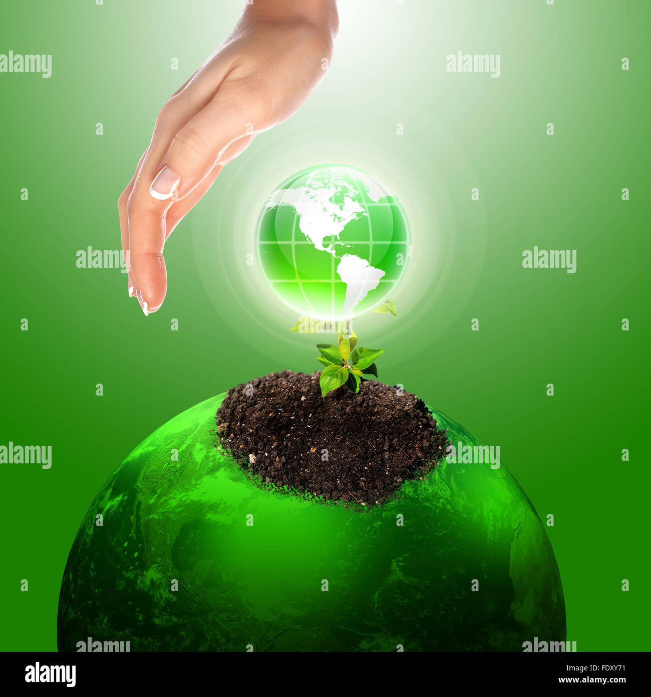 Hands and Earth. Symbol of environmental protection Stock Photo - Alamy