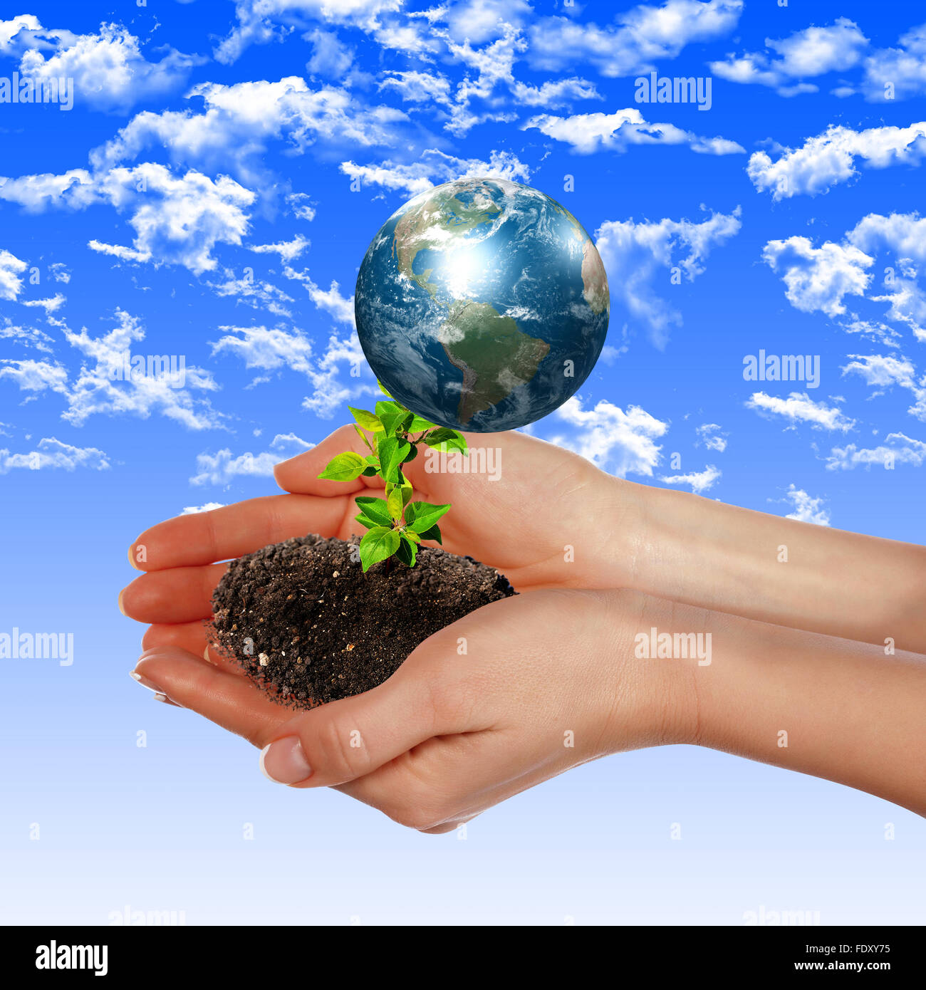 Hands and Earth. Symbol of environmental protection Stock Photo - Alamy