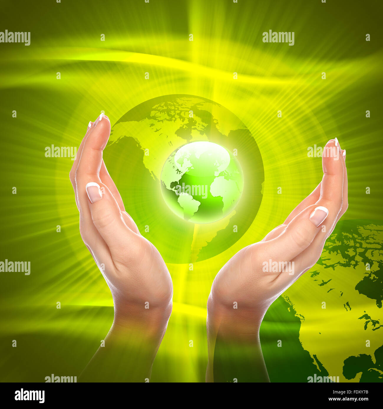Hands and Earth. Symbol of environmental protection Stock Photo - Alamy