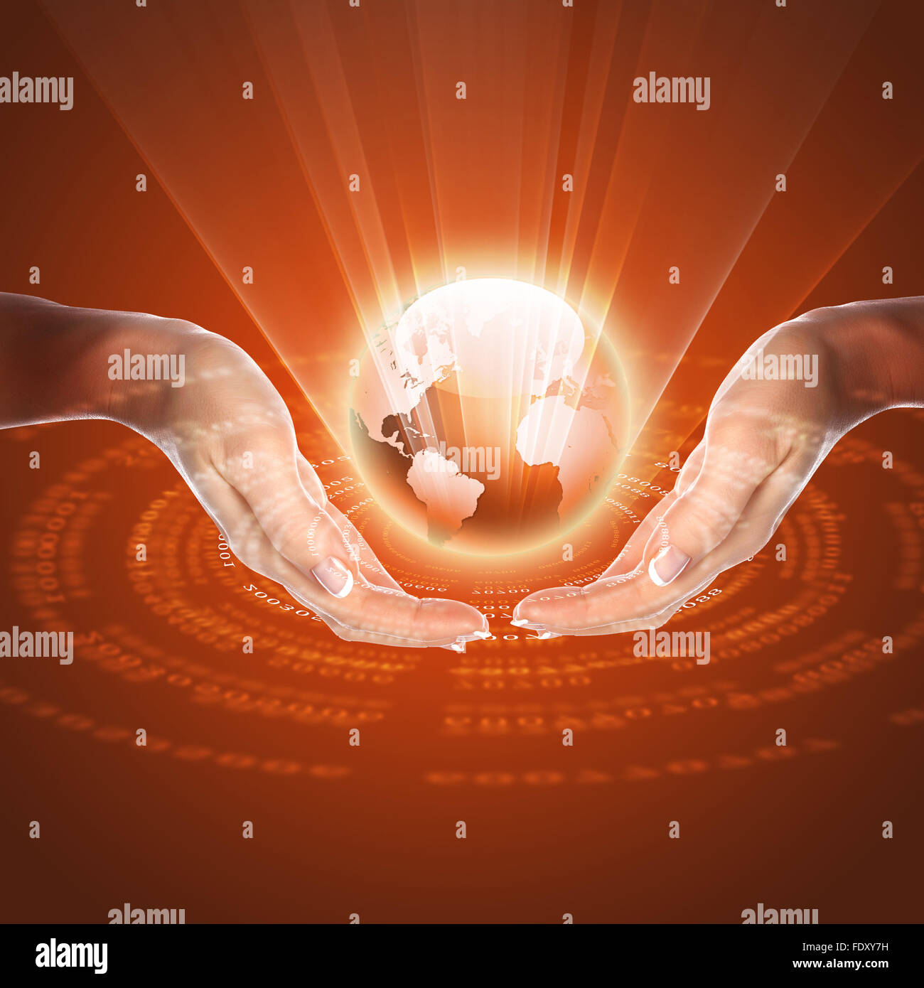 Hands and Earth. Symbol of environmental protection Stock Photo - Alamy