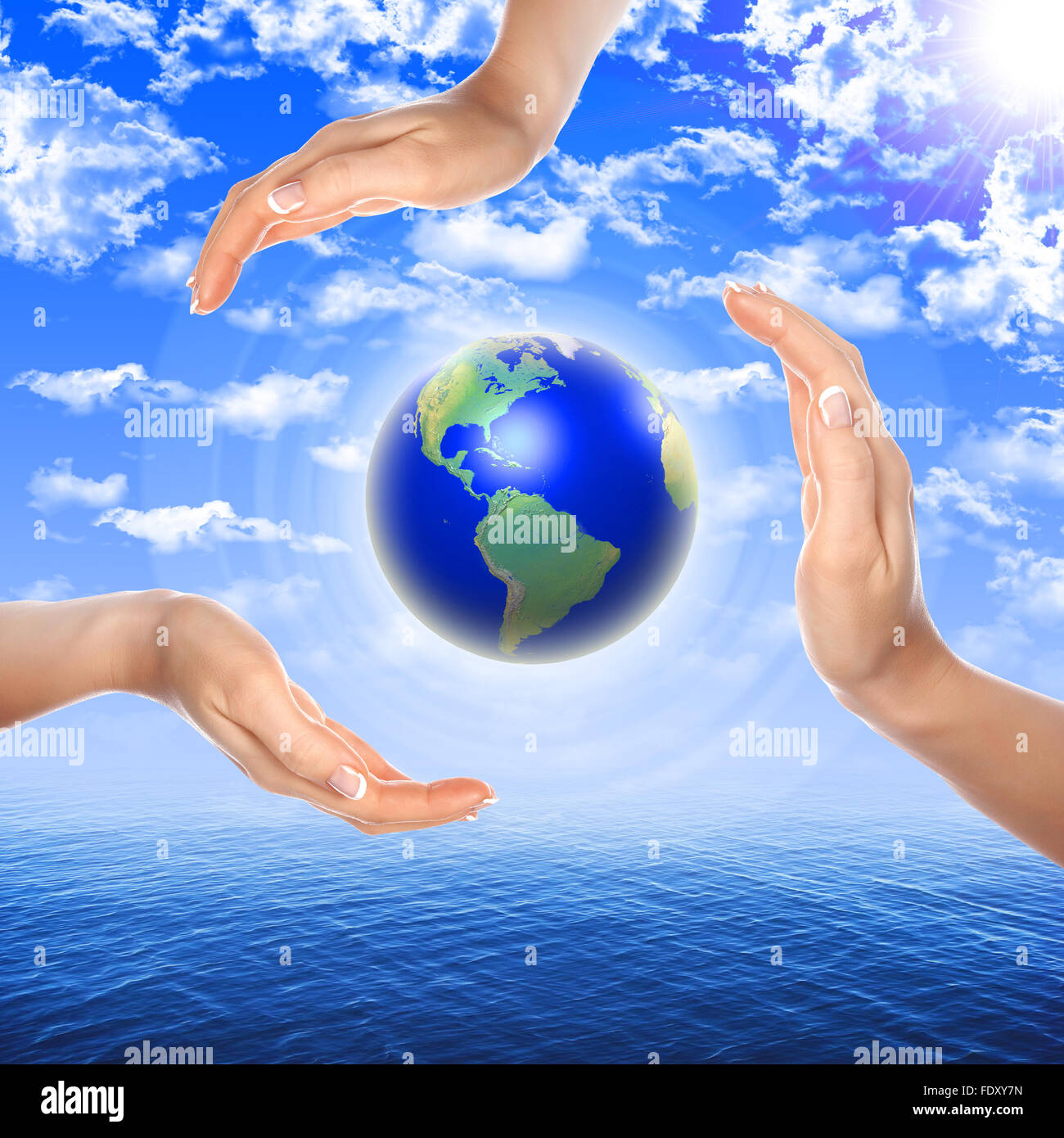 Hands and Earth. Symbol of environmental protection Stock Photo - Alamy