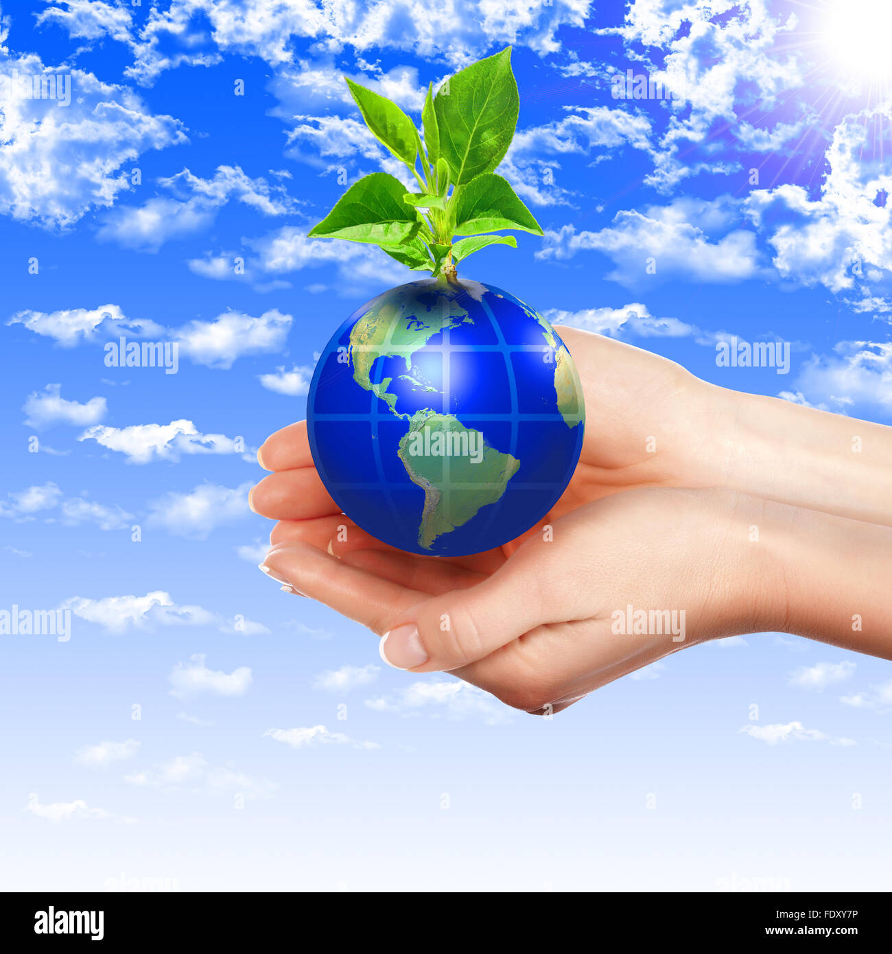 Hands and Earth. Symbol of environmental protection Stock Photo - Alamy