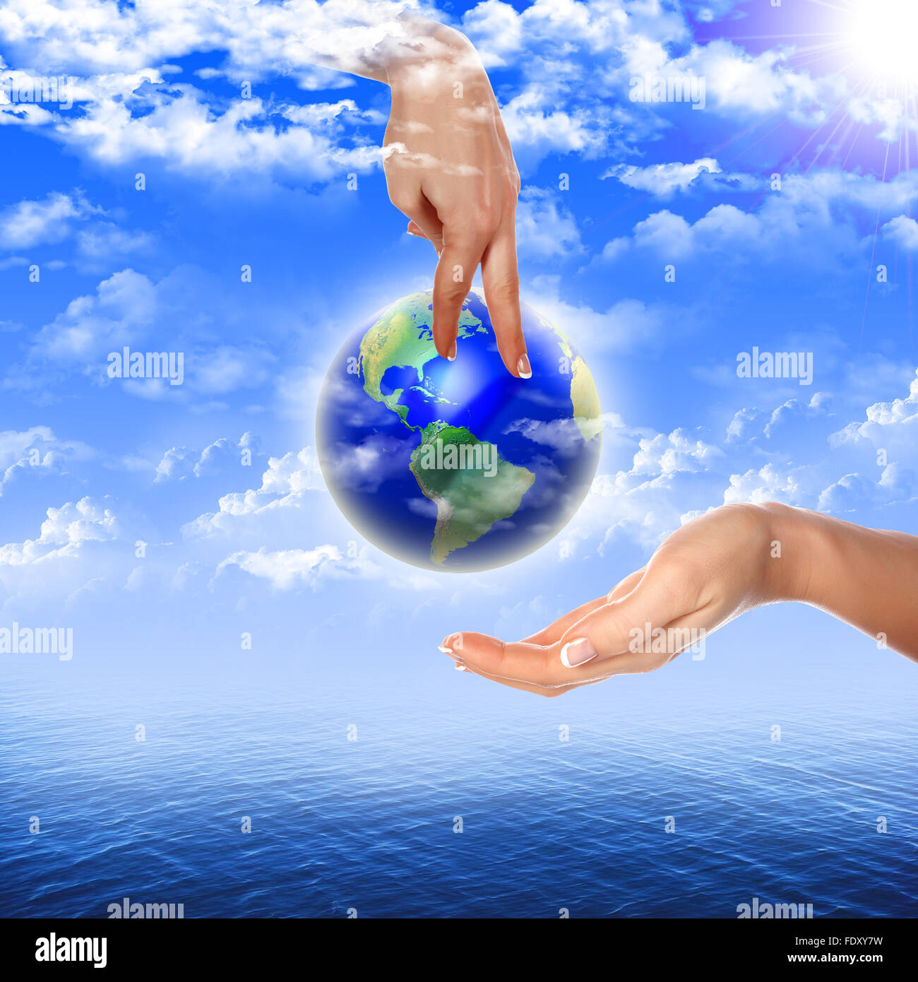 Hands and Earth. Symbol of environmental protection Stock Photo - Alamy