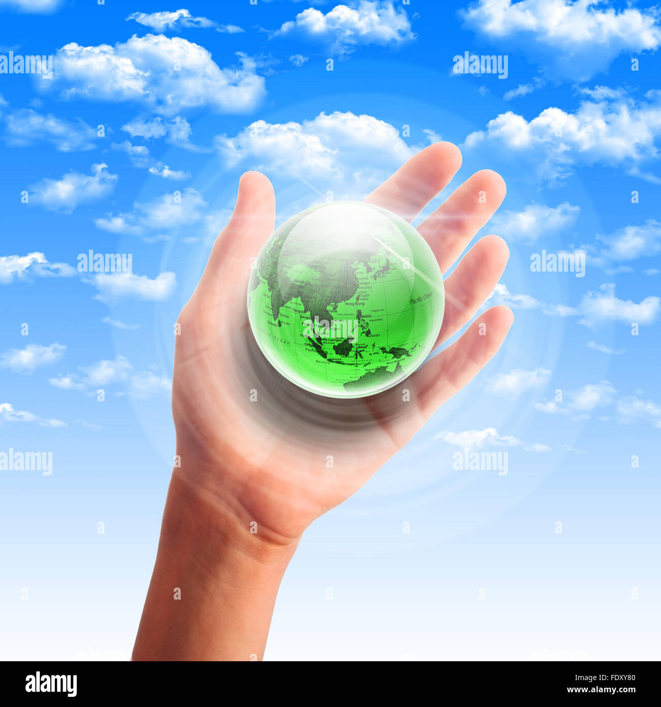 Hands and Earth. Symbol of environmental protection Stock Photo - Alamy