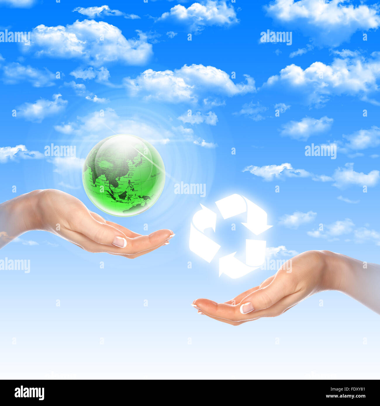 Hands and Earth. Symbol of environmental protection Stock Photo - Alamy