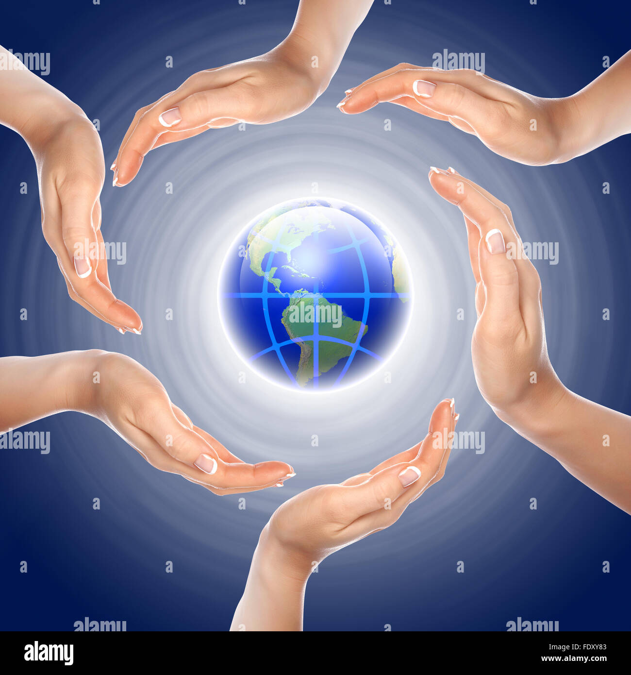 Hands and Earth. Symbol of environmental protection Stock Photo - Alamy