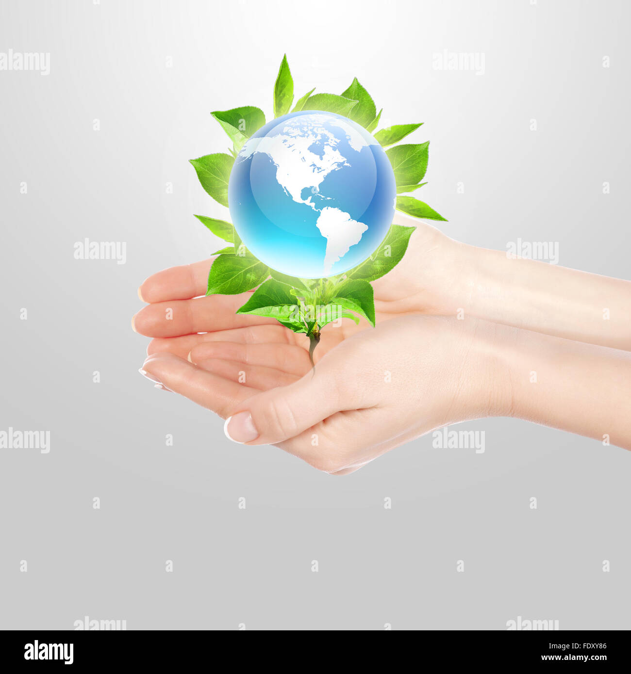 Hands and Earth. Symbol of environmental protection Stock Photo - Alamy
