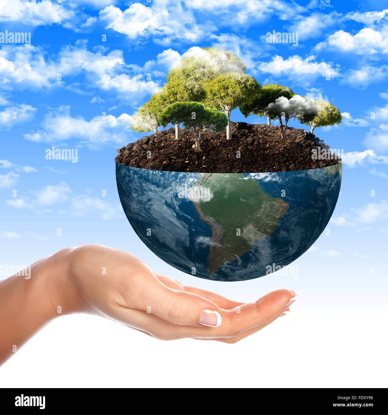 Hands and Earth. Symbol of environmental protection Stock Photo - Alamy