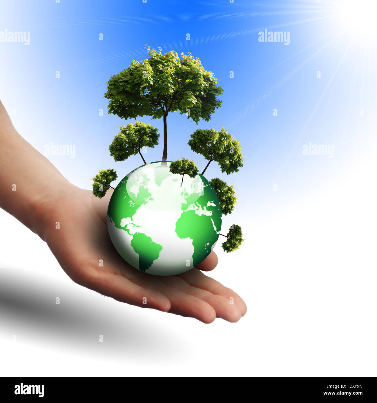 Hands and Earth. Symbol of environmental protection Stock Photo - Alamy