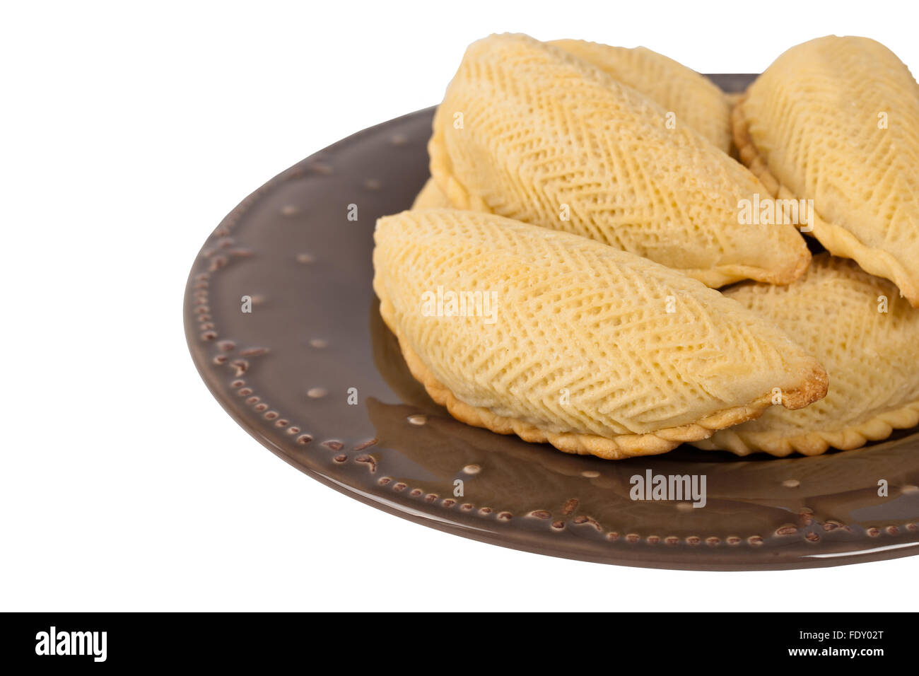 Ramadan Sweet Pastry called Shekerbura from Azerbaijan on white ...