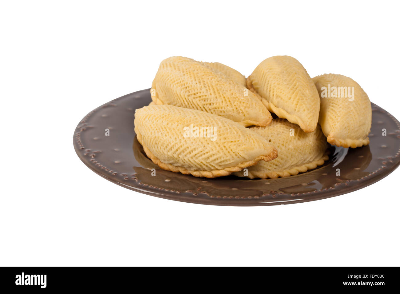 Ramadan Sweet Pastry called Shekerbura from Azerbaijan on white ...