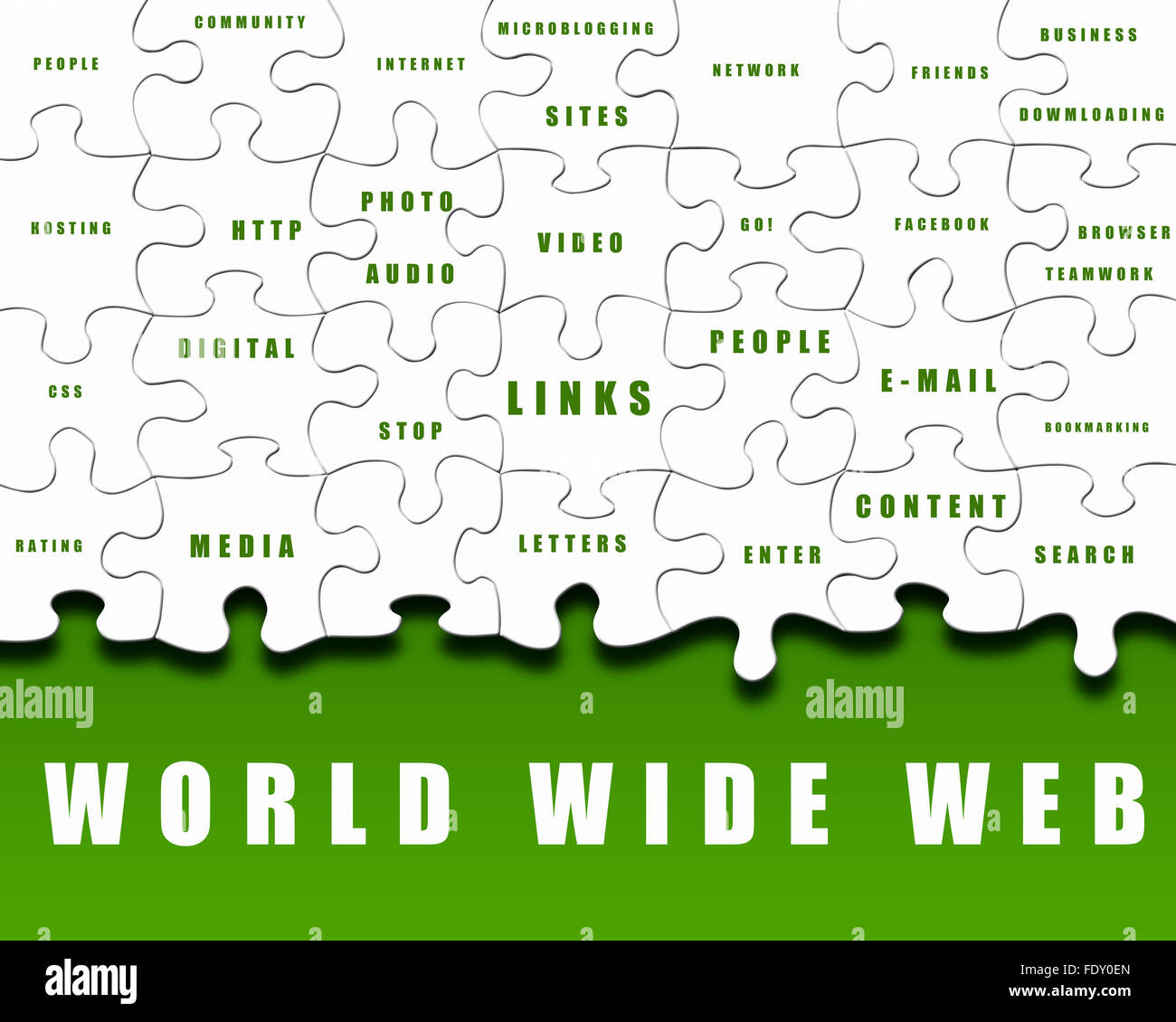 pieces of puzzle with Internet words on it Stock Photo - Alamy