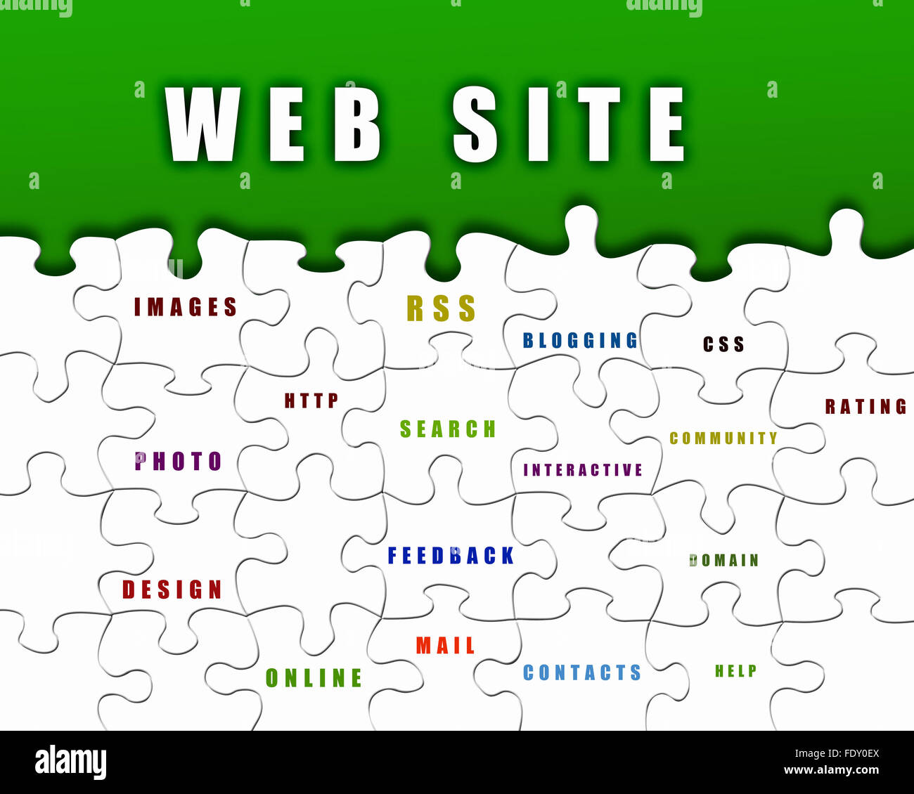 pieces of puzzle with Internet words on it Stock Photo - Alamy