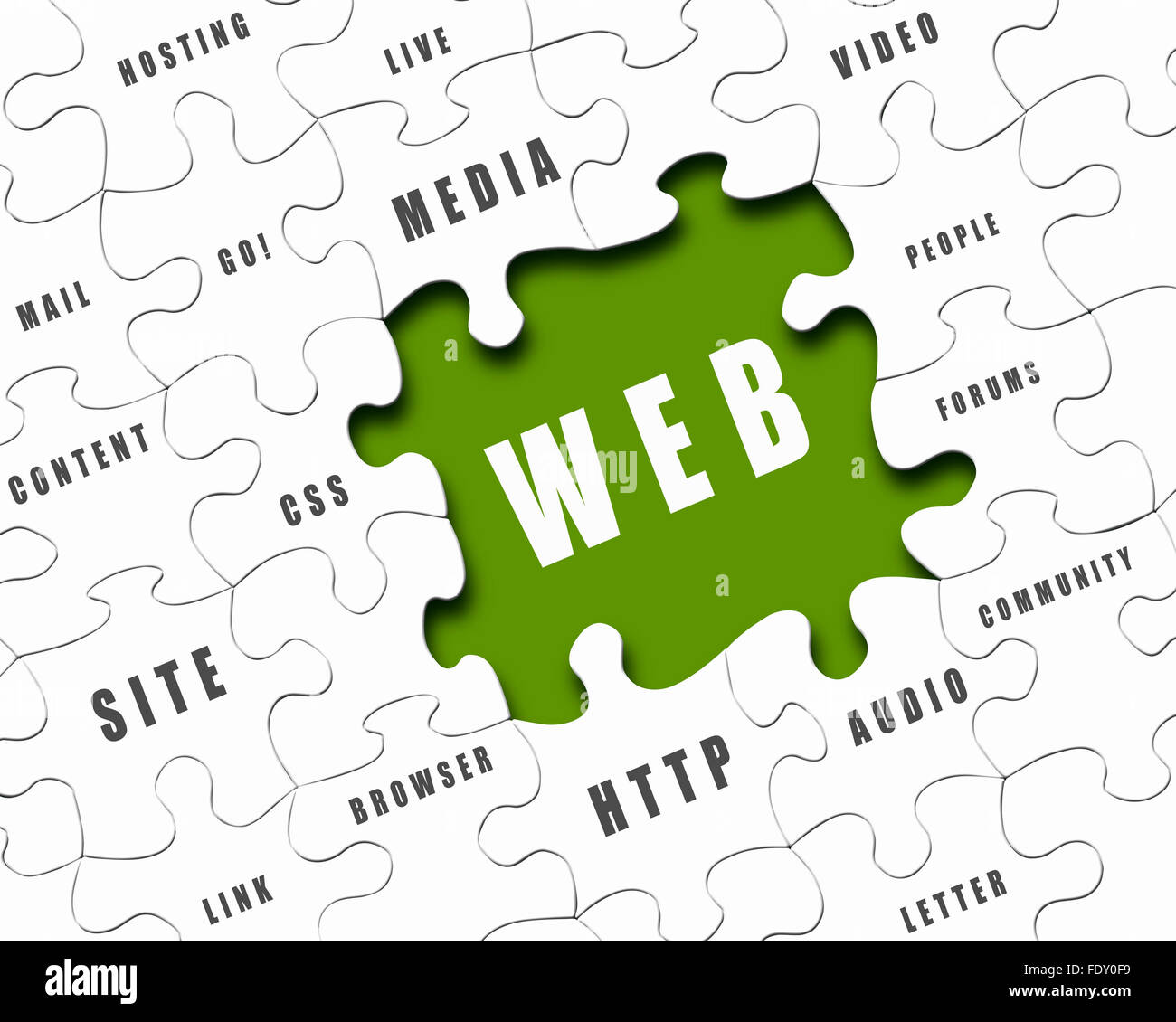 pieces of puzzle with Internet words on it Stock Photo - Alamy