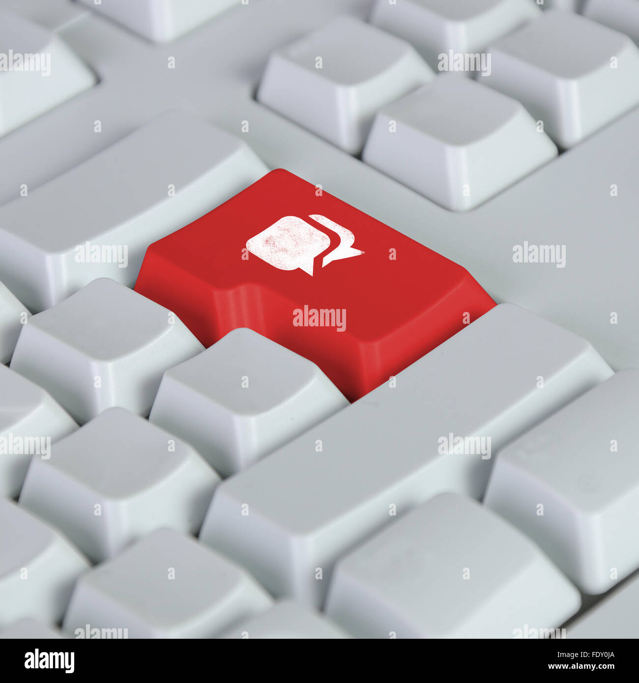 Computer keyboard with communication symbol on it Stock Photo - Alamy