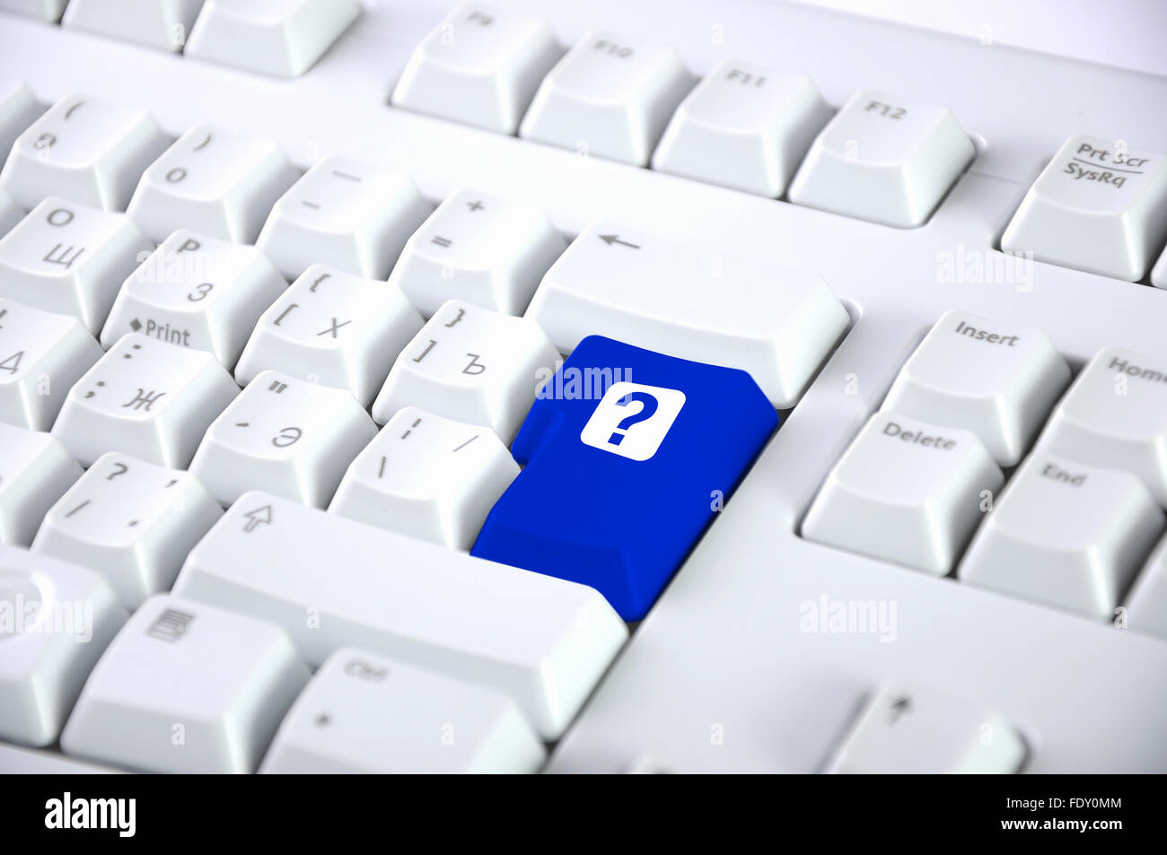 Computer keyboard with search and help symbol Stock Photo - Alamy