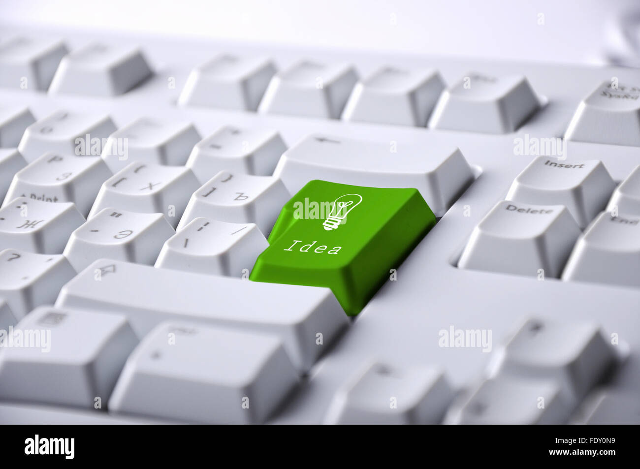 Computer keyboard with idea symbol on it Stock Photo - Alamy
