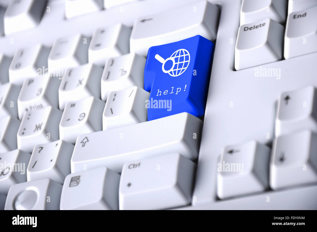 Computer keyboard with search and help symbol Stock Photo - Alamy