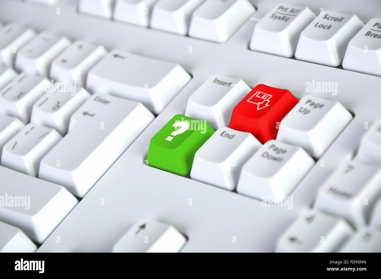 Computer keyboard with search and help symbol Stock Photo - Alamy