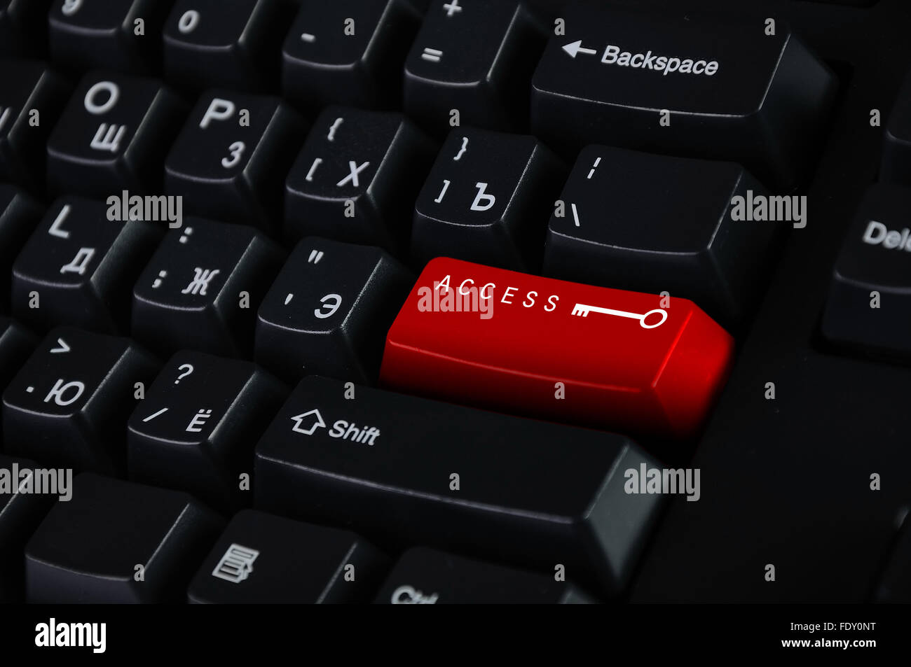 Computer keyboard with access symbol on it Stock Photo - Alamy
