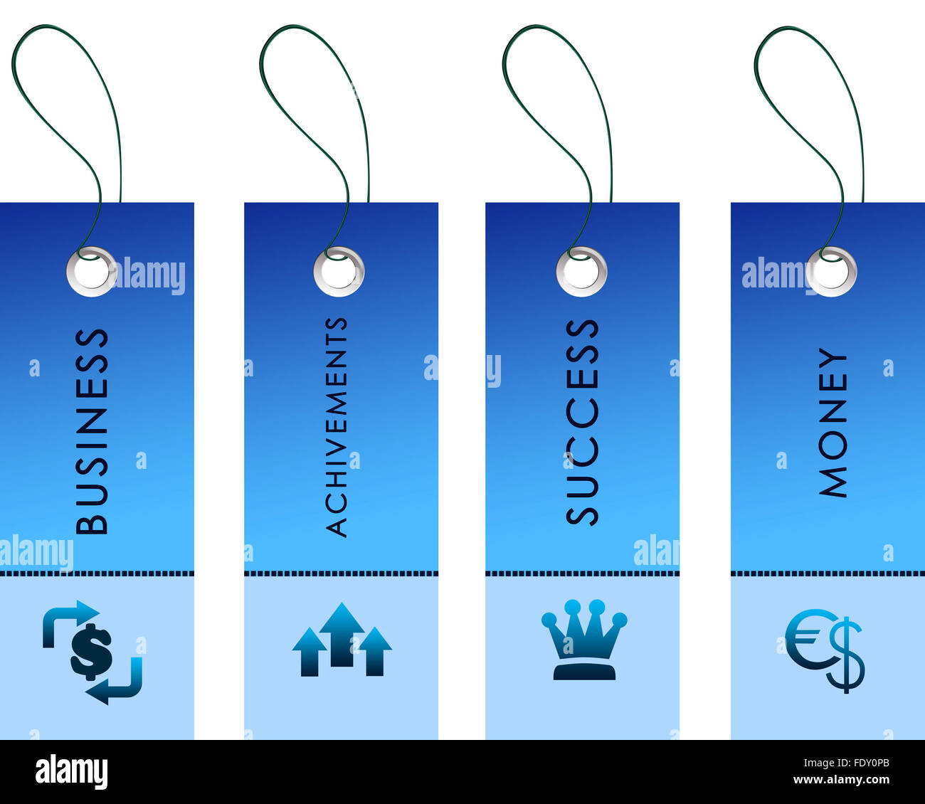 blue labels with bussiness terms on them Stock Photo - Alamy