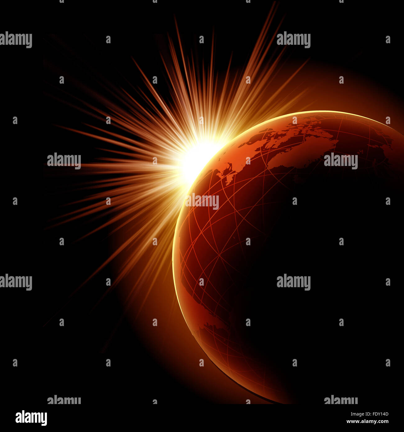 Image of a solar eclipse. Illustration on a dark background Stock Photo ...