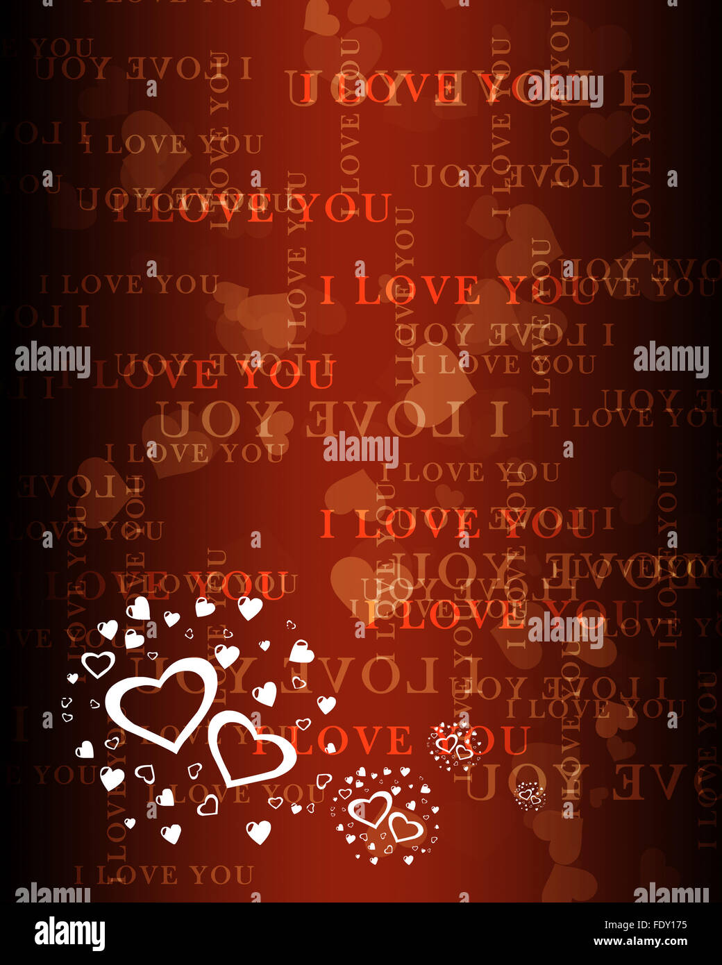 wallpaper with love hearts against colour background Stock Photo - Alamy