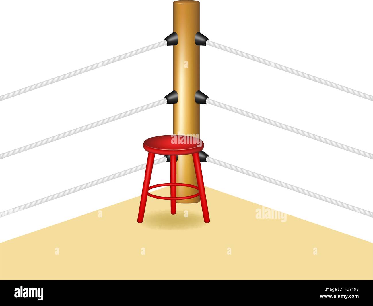 Boxing corner with red wooden stool Stock Vector Image & Art - Alamy