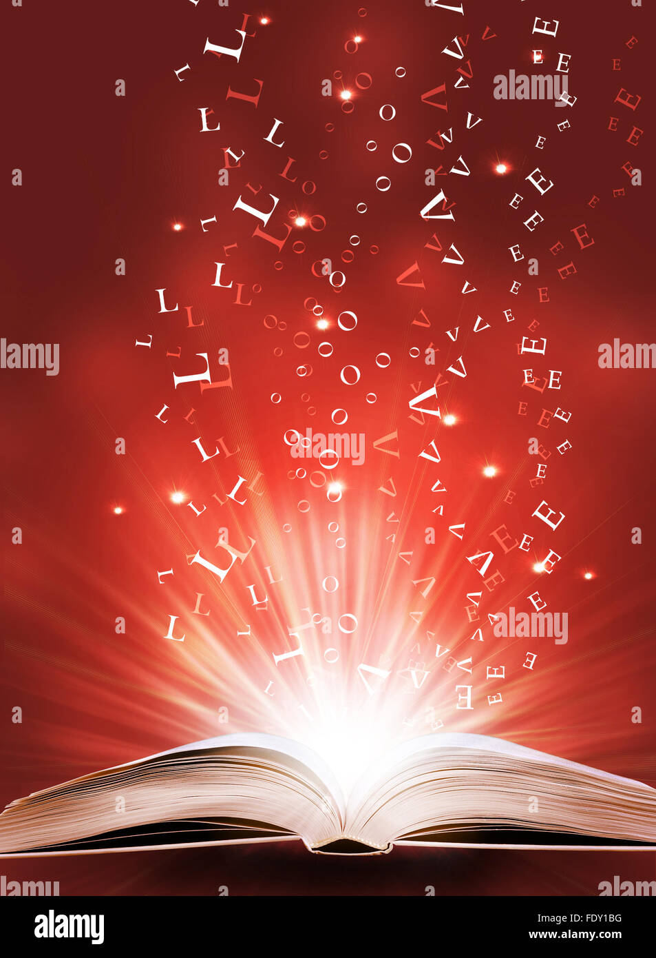 magic book on a blue background with the lines and lights Stock Photo ...