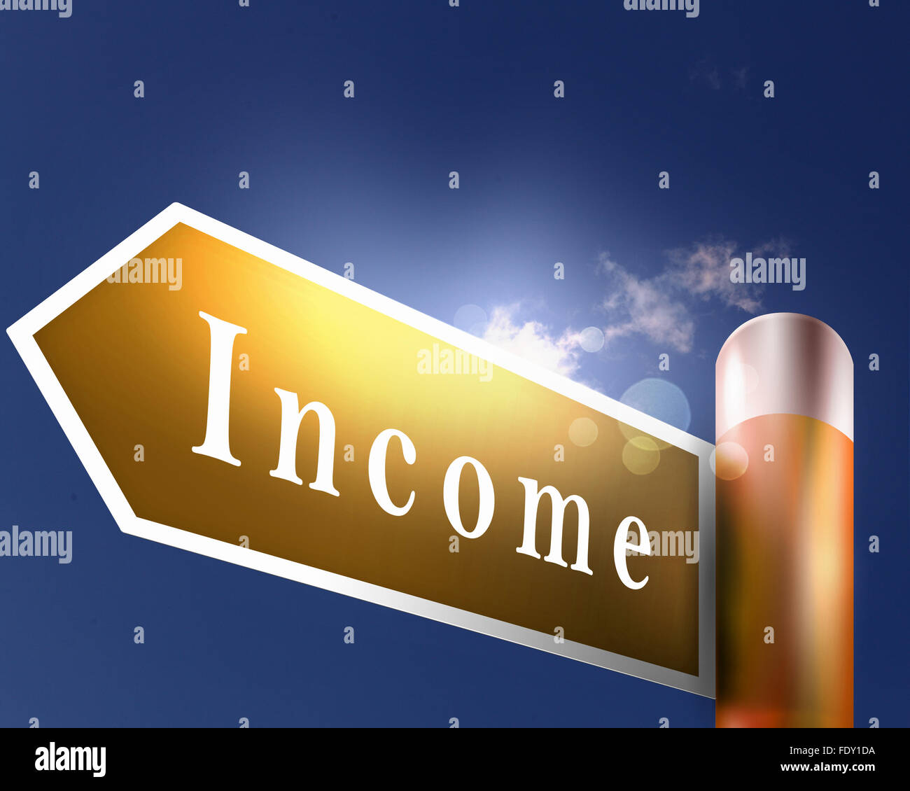 yellow road sign with word Income on it Stock Photo - Alamy