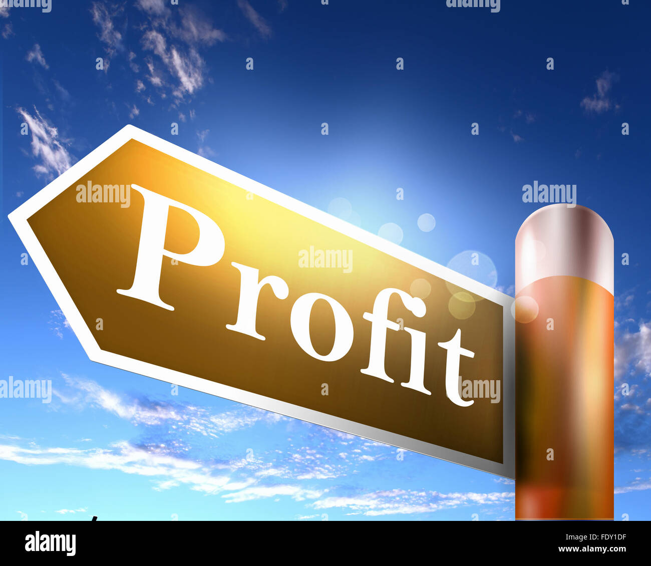 orange road sign with word Profit on it Stock Photo - Alamy