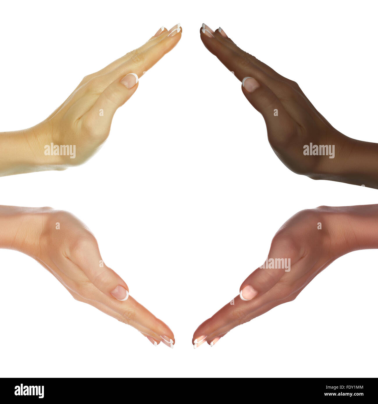 picture of human hands of persons of different races Stock Photo - Alamy