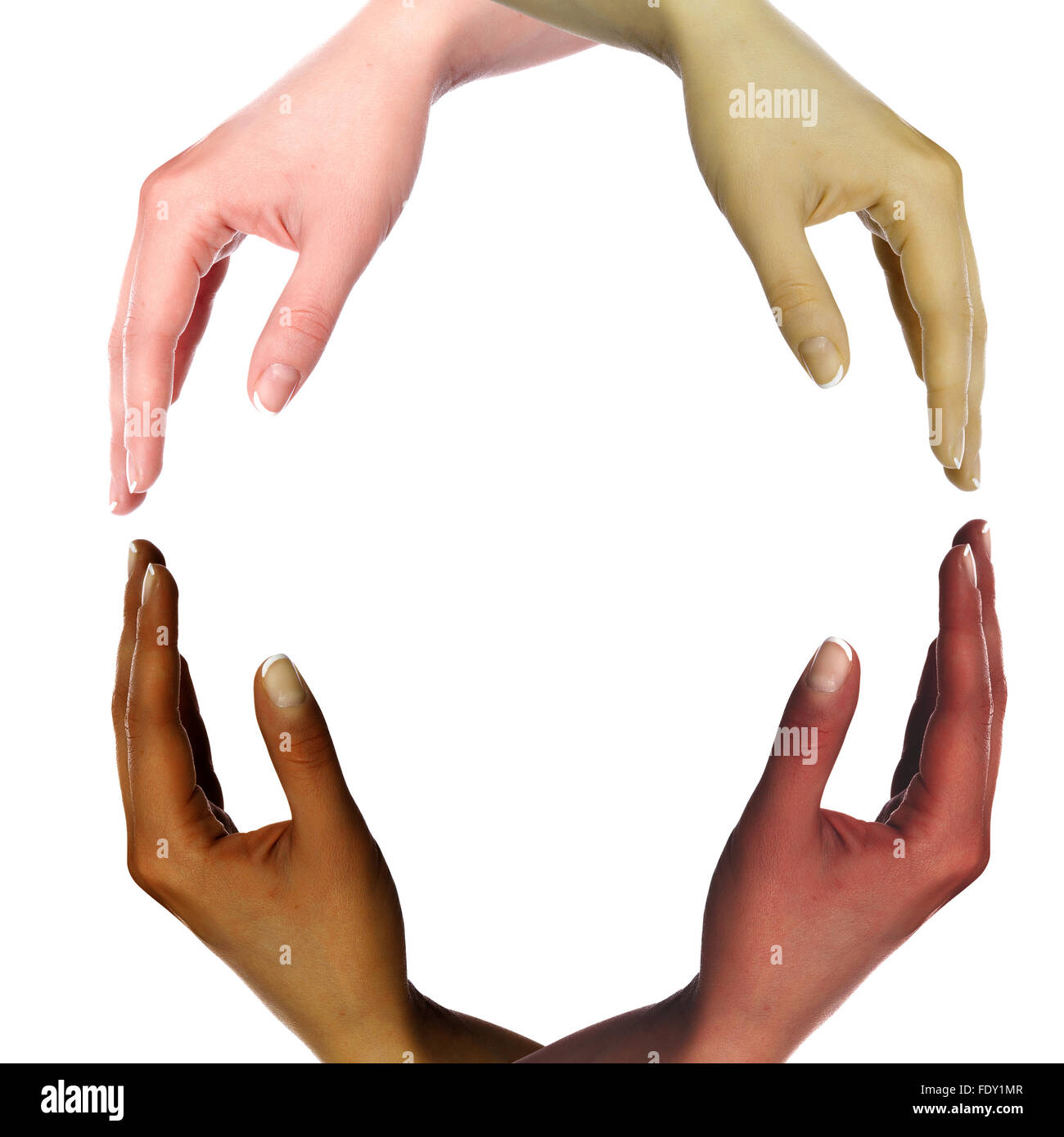 picture of human hands of persons of different races Stock Photo - Alamy